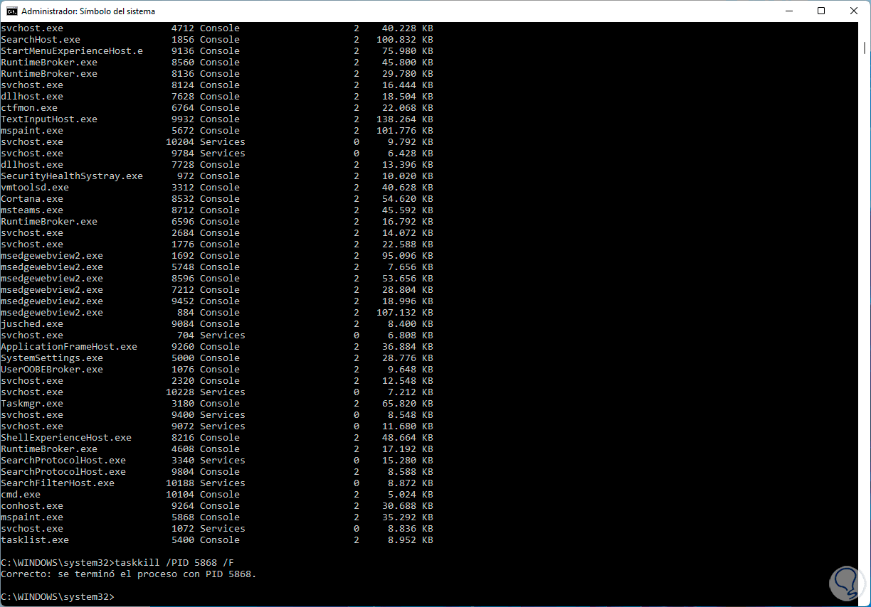 Terminar Procesos Windows 11 TASKKILL CMD y Menú - Solvetic