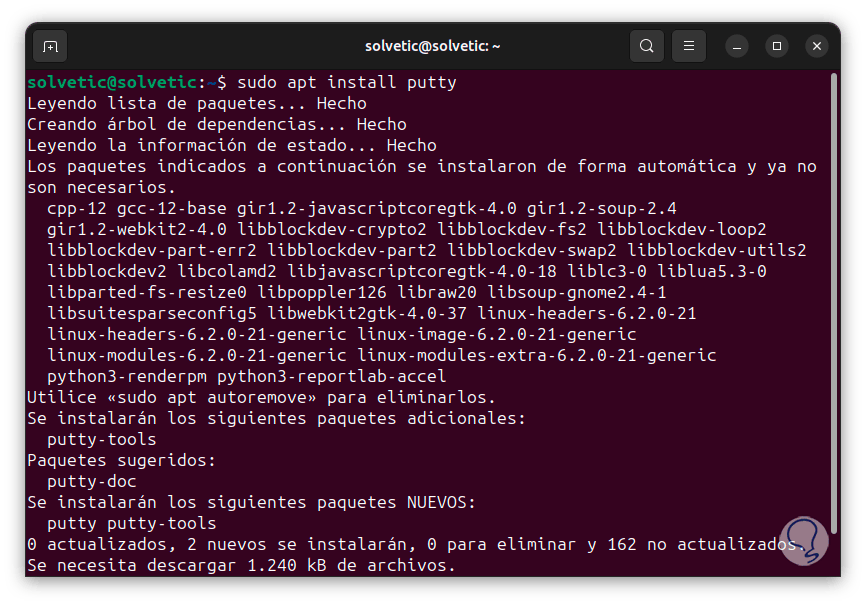 Cómo INSTALAR PUTTY en LINUX - Solvetic