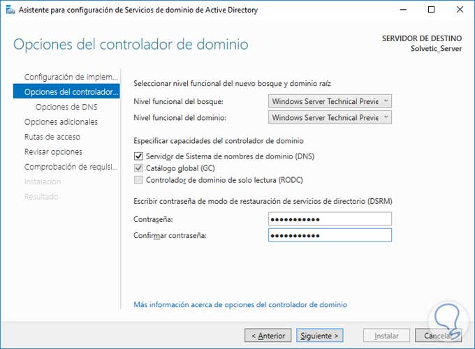 Cómo crear controlador de dominio Windows Server 2016 - Solvetic