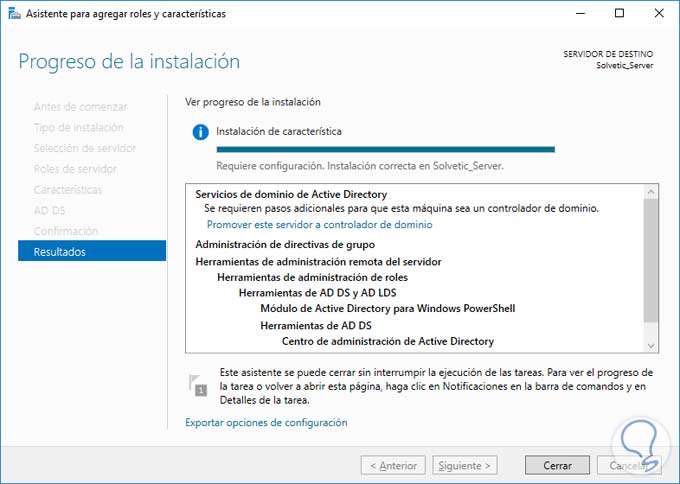 Cómo crear controlador de dominio Windows Server 2016 - Solvetic