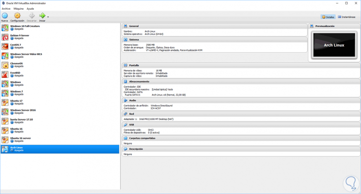 Cómo instalar Arch Linux en VirtualBox - Solvetic