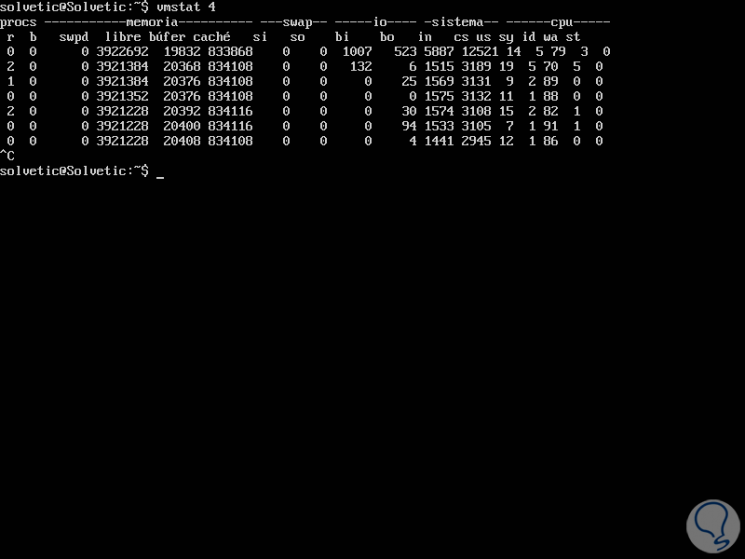 Cómo usar comando vmstat Linux - Solvetic