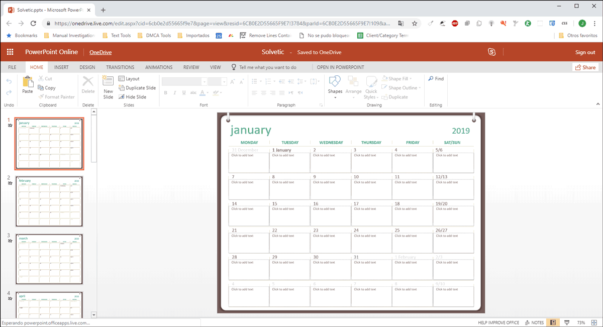 Cómo crear y hacer calendario 2019 con PowerPoint 2019, 2016 - Solvetic