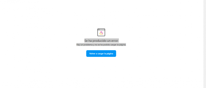 Se ha producido un error Hay un problema y no se ha podido cargar la ...