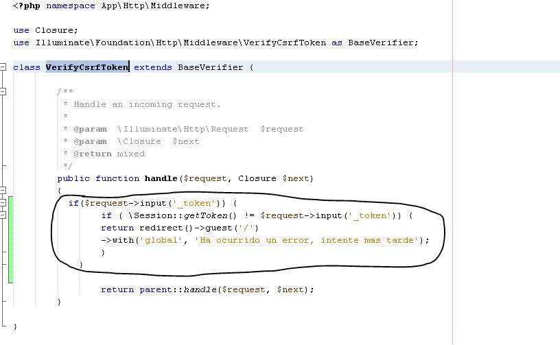 tokenmismatchexception en laravel 5 - Solvetic