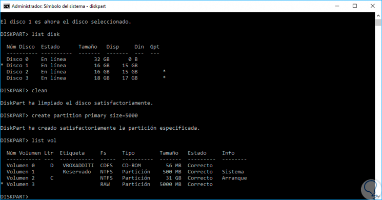 Cómo administrar disco duro por comandos Windows 10, 8, 7 - Solvetic