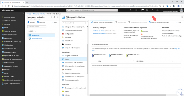 Cómo hacer backup en Azure Server - Solvetic