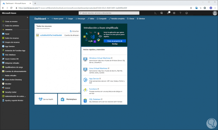 Cómo funciona y empezar a usar Azure - Solvetic