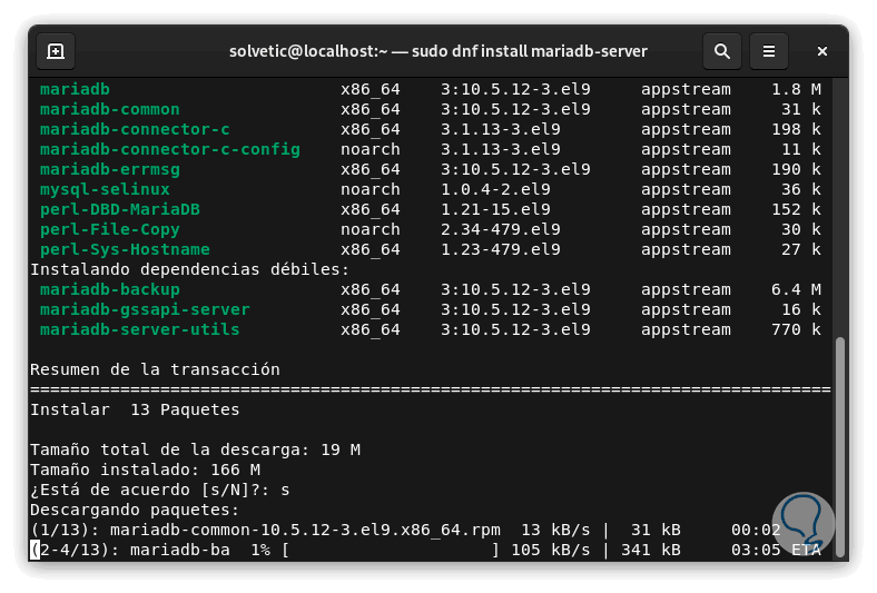 Cómo instalar MariaDB en Centos 9 Stream ️ - Solvetic