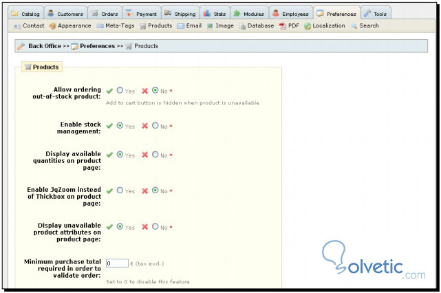 PrestaShop - Back Office - Solvetic