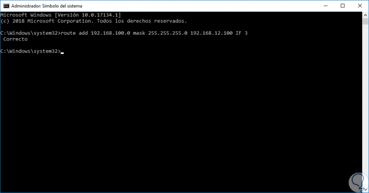 Cómo usar el comando route en Windows 10 - Solvetic