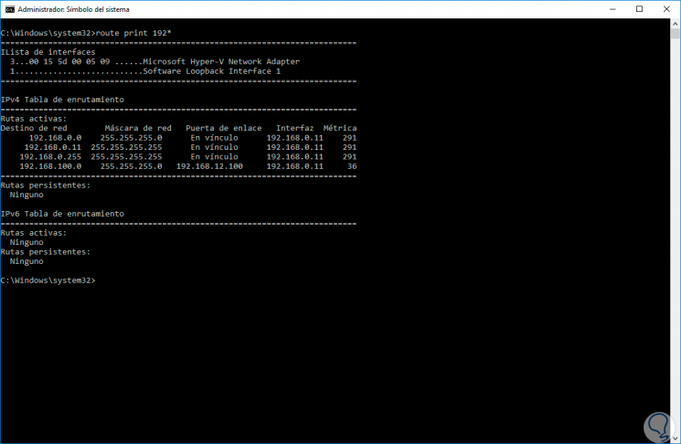 Cómo usar el comando route en Windows 10 - Solvetic