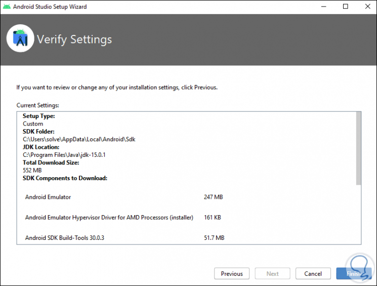 Instalar Android Studio 4 Windows 10 con JAVA 15 - Solvetic