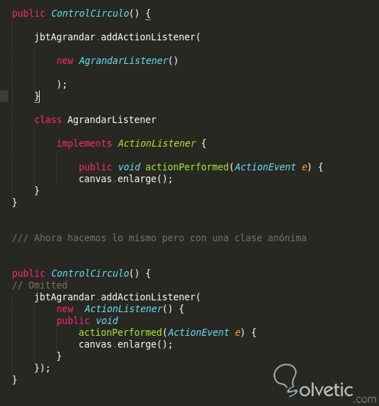 Clases anónimas Listener en Java - Solvetic